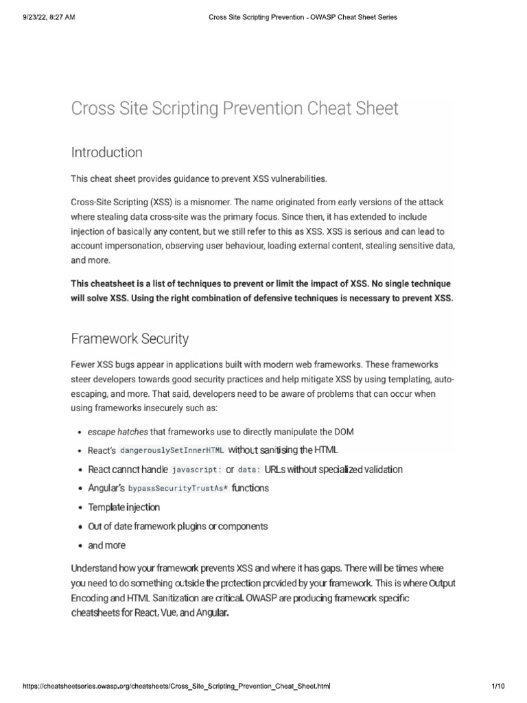 Xss Prevention | PDF
