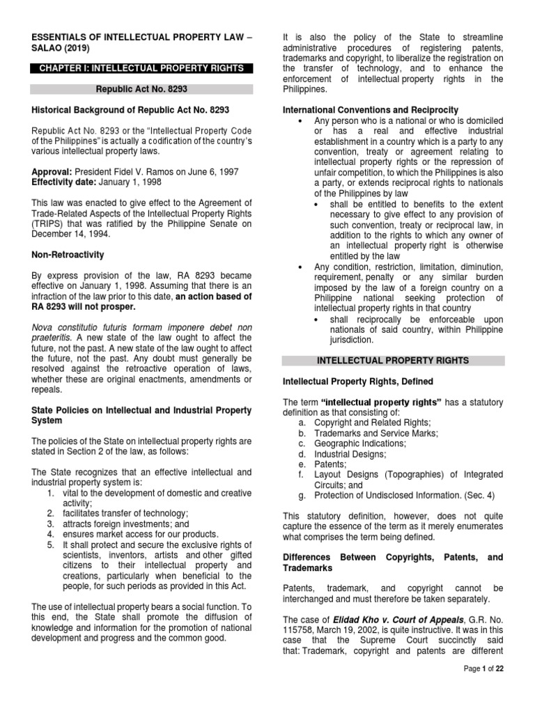 Essentials of Intellectual Property Law | PDF | Intellectual Property ...