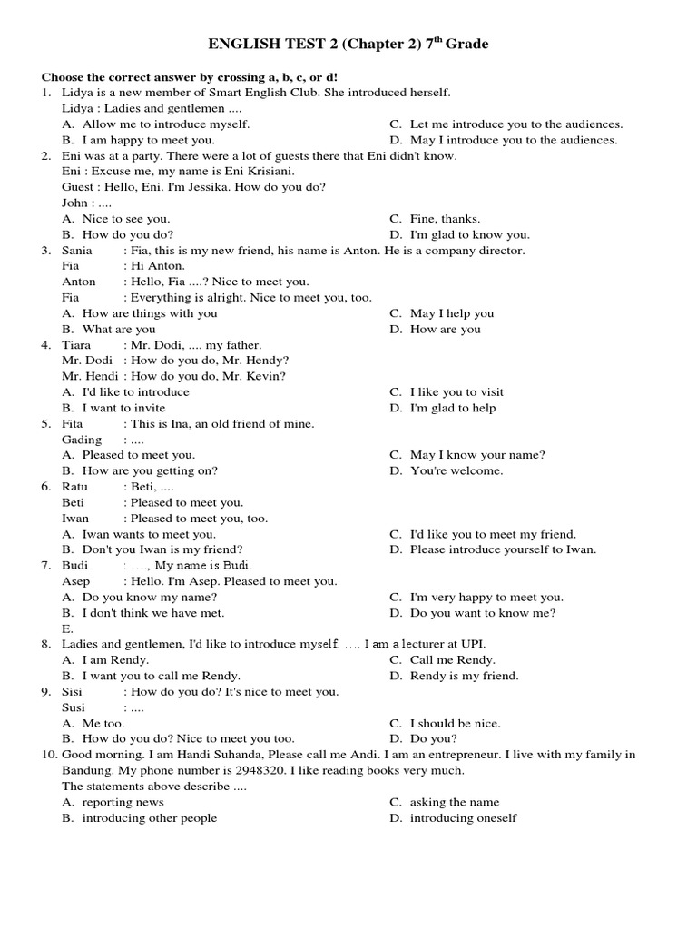 English Test 2 | PDF