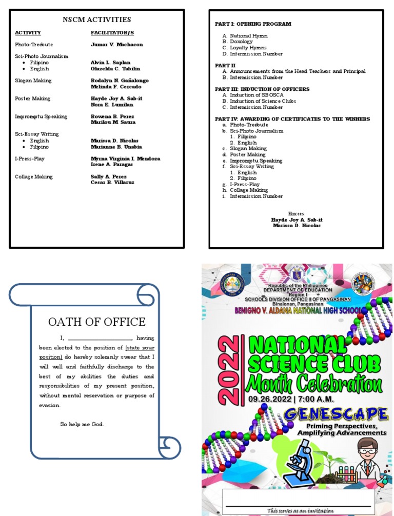 National Science Club Month | PDF | Rules | Government
