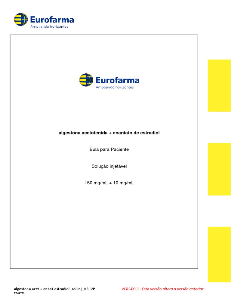 Bula Algestona Acetofenida Enantato de Estradiol | PDF ...