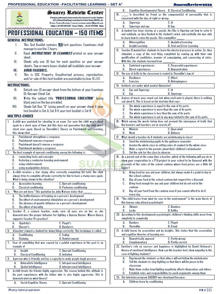 Facilitating Learning Drill Edited | PDF | Learning | Reinforcement