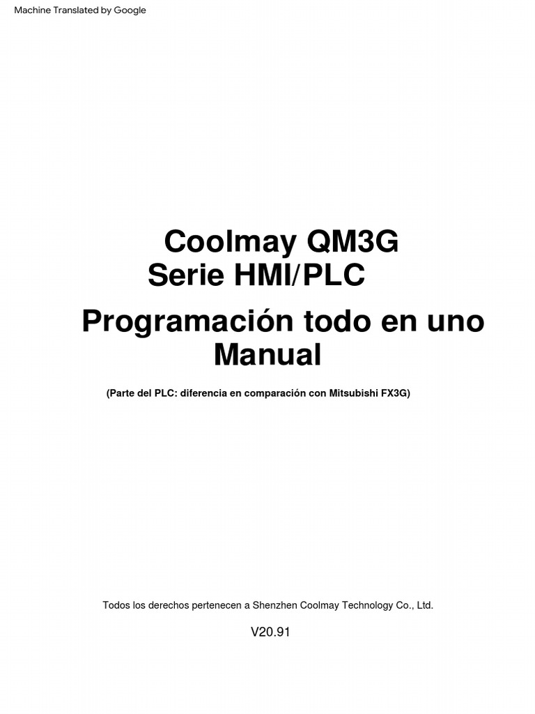 Coolmay QM3G Series HMI PLC All-In-One Programming Manual V20.91 | PDF | Programación | Programa ...