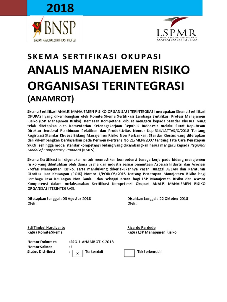 Skema OKUPASI ANAMROT (BNSP) Atau CRMO (GIRMA) | PDF
