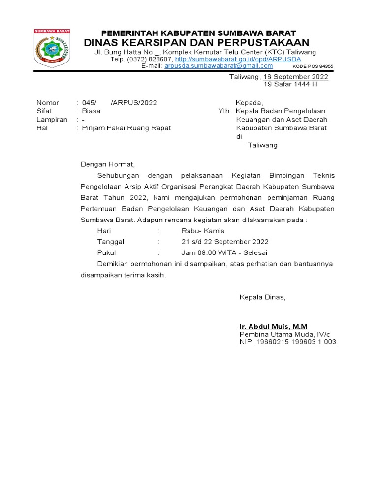 PINJAMAN RUANG RAPAT | PDF