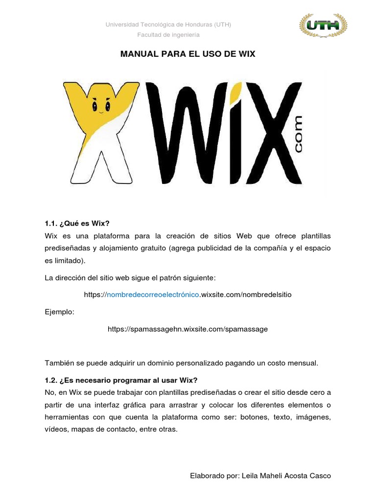 Manual Wix: Guía Completa para Crear Sitios Web | PDF | Sitios web | Red mundial