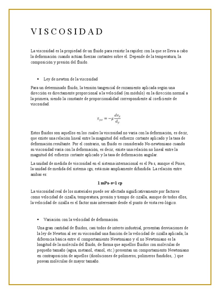 Relación entre rapidez y viscosidad | PDF | Viscosidad | Ingeniería ...