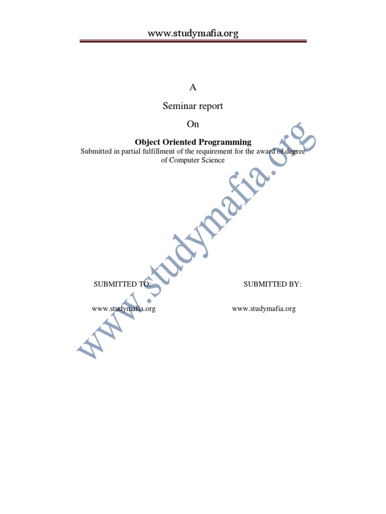 Cse Object Oriented Programming Report Pdf Object Oriented Programming Method Computer