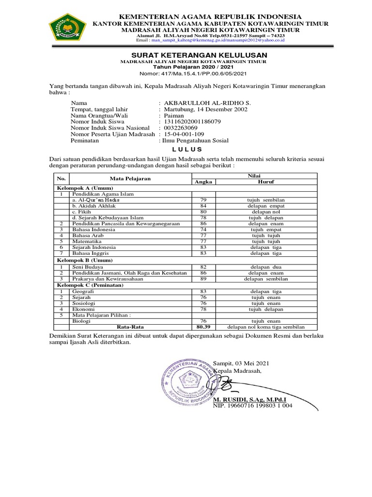 Letter SKL Ips | PDF