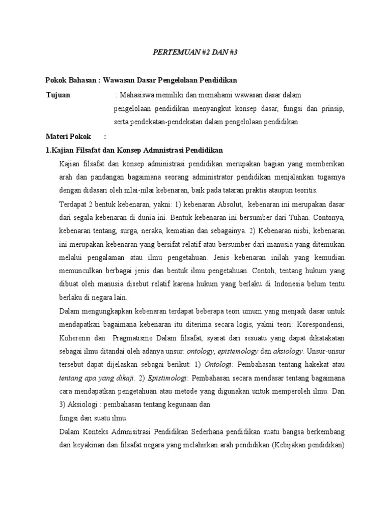 Konsep Dasar Pengelolaan Pendidikan | PDF