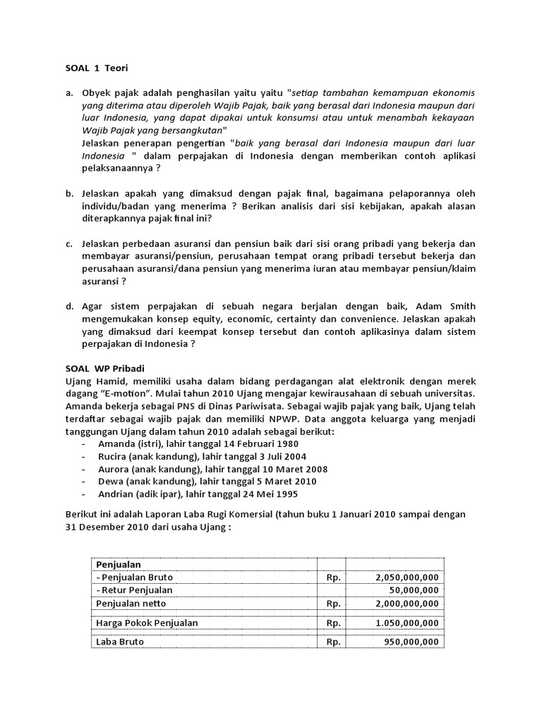 Contoh SOAL UTS 2 | PDF