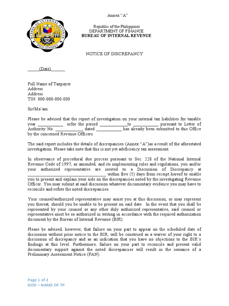 Notice of Discrepancy for Taxpayer | PDF | Economies | Taxation