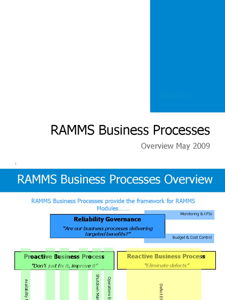 RAMMS Business Processes Overview | PDF | Reliability Engineering ...