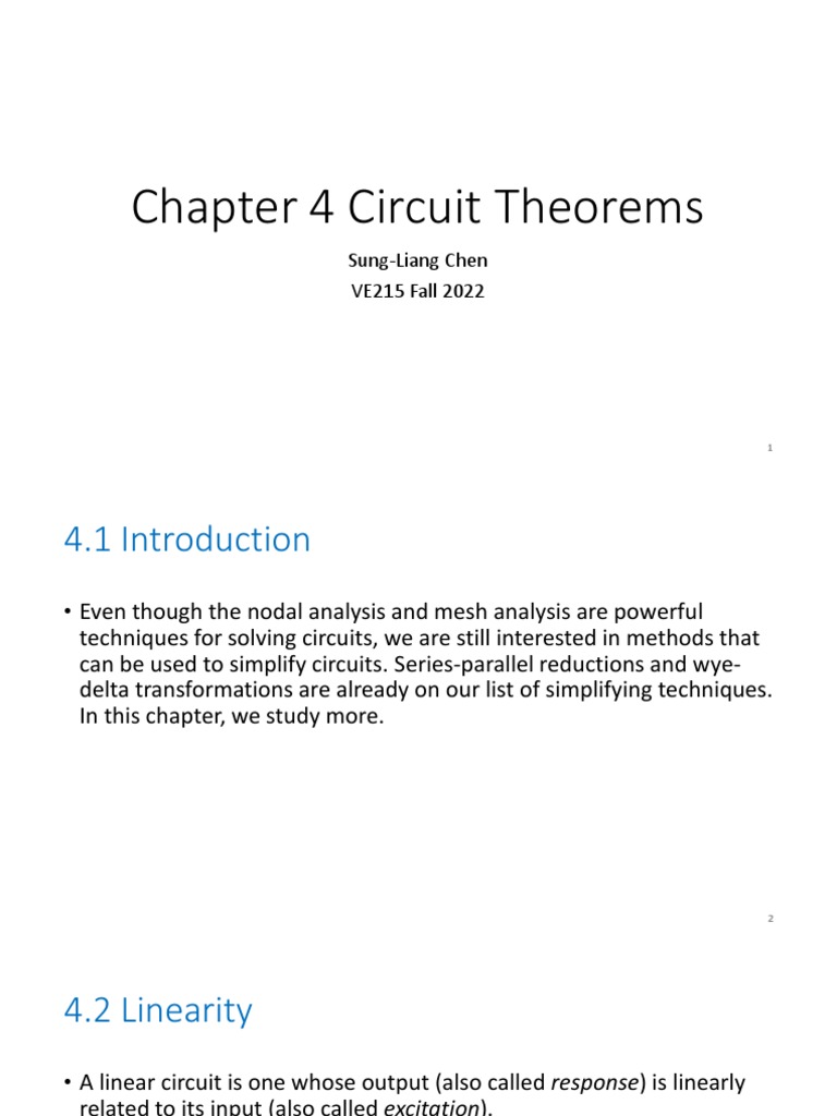 Circuit Theorems Simplified: An Introduction to Linearity, Superposition, Source Transformation ...