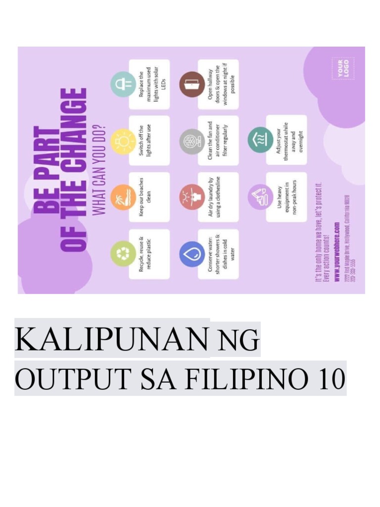 Kalipunan: NG Output Sa Filipino 10 | PDF