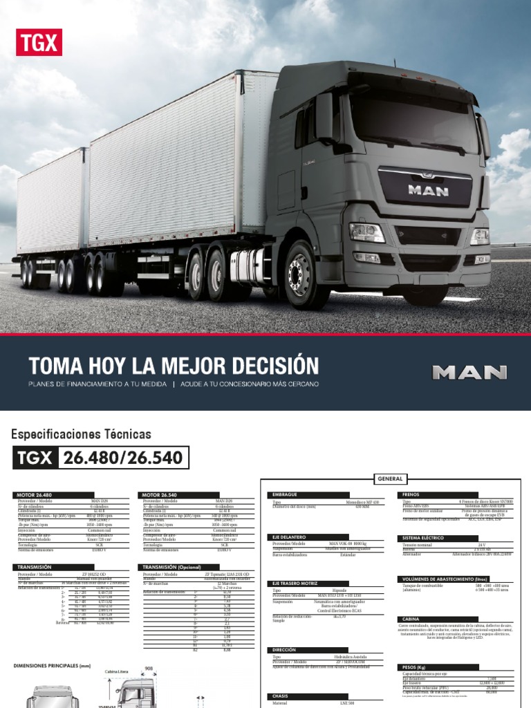 TGX MAN 26-540Hp | PDF | Tecnología de vehículos | Física Aplicada e Interdisciplinaria