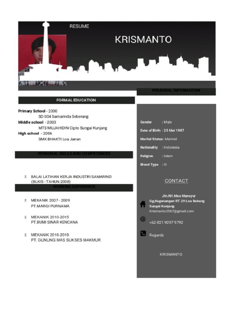 CV Lamaran Kris | PDF