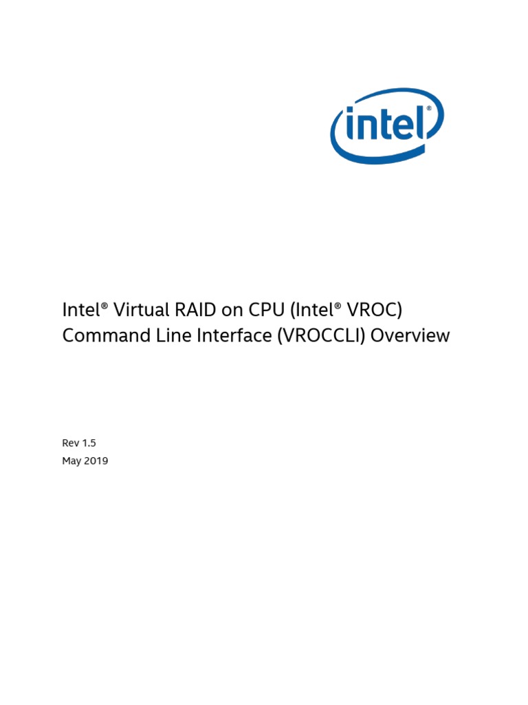 RSTe VROC CLI Specifications 1.5 | PDF | Command Line Interface | Cache (Computing)