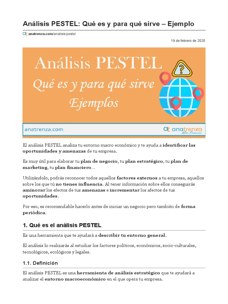 Análisis PESTEL - Ana Trenza | PDF | Análisis FODA | Business