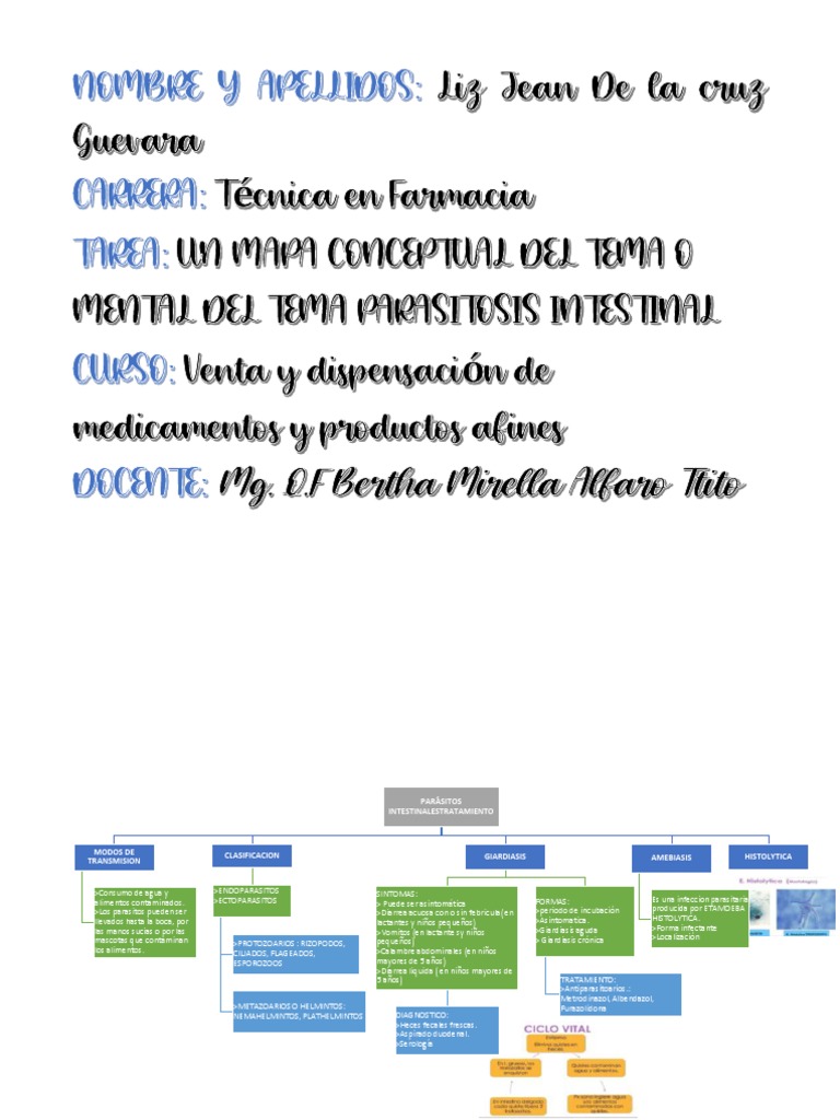 PARASITOSIS INTESTINAL Tarea | PDF | Ciencias de la Salud | Medicina