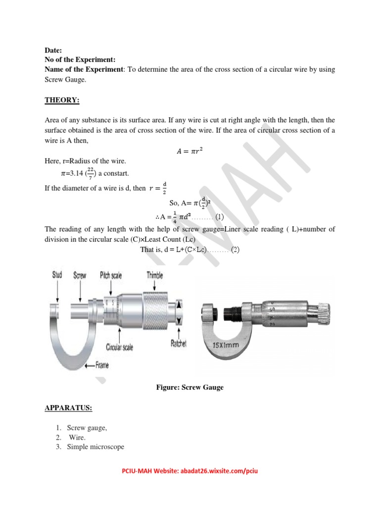 Screw Gauge | PDF | Science | Metrology