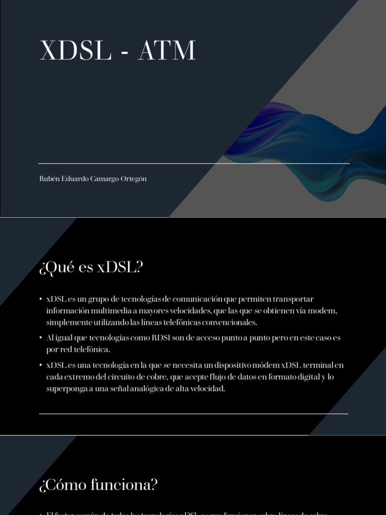 Introducción a xDSL y ATM | PDF | Línea de abonado digital | Módem