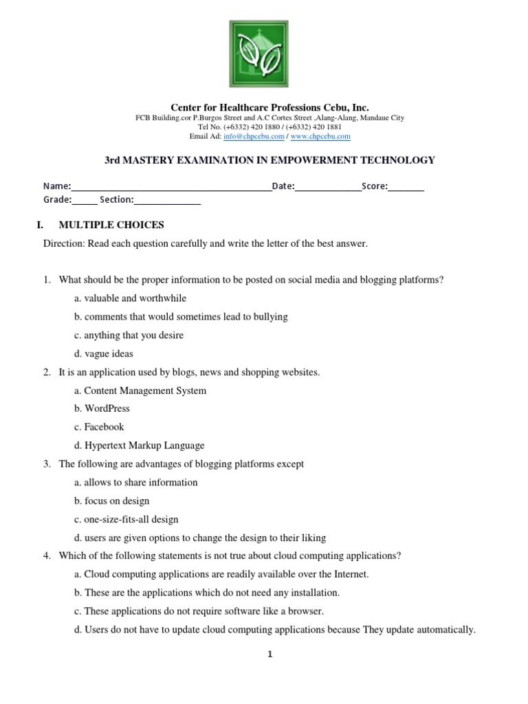 Mastery 3 (Etech) | PDF | Html | World Wide Web