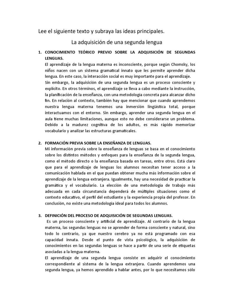 La Adquisicion de Una Segunda Lengua 173 0 | PDF | Segundo lenguaje ...