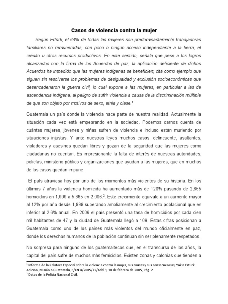 Casos de Violencia Contra La Mujer | PDF | La violencia contra las mujeres | Guatemala