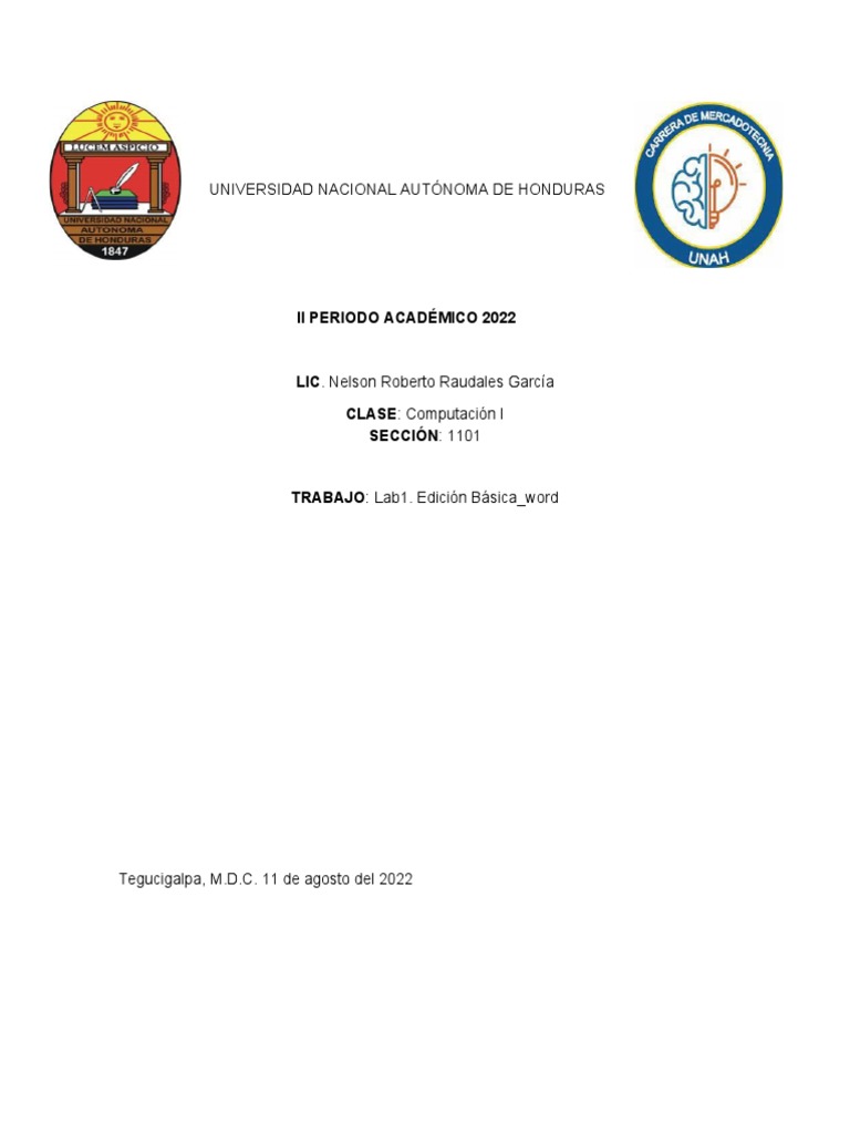 Lab1. Edición Básica - Word | PDF