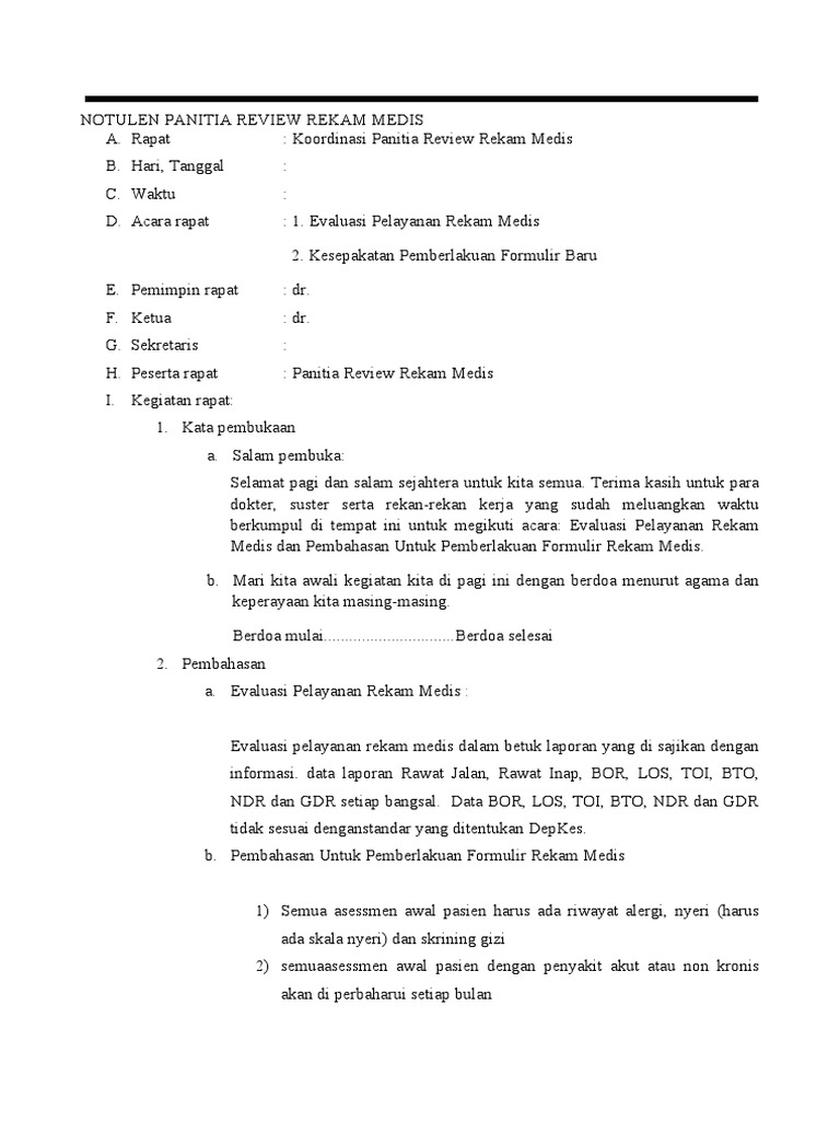 Isi Notulen Panitia Review RM 2 | PDF