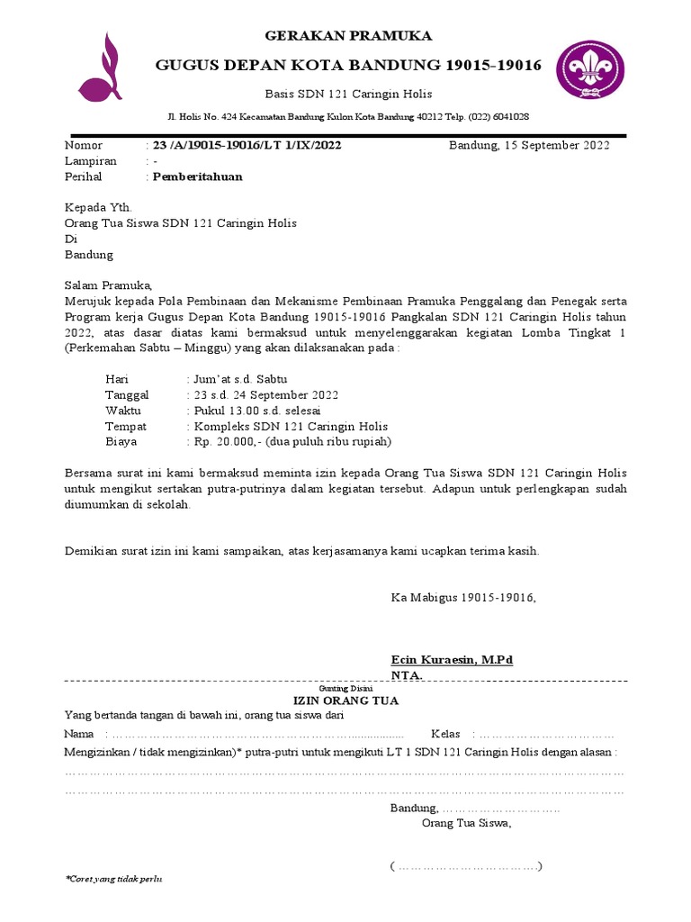 Surat Izin LT1 2022 | PDF