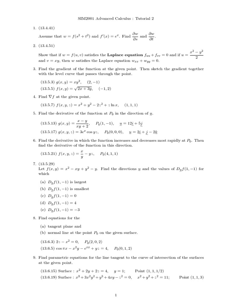 2001 Tut02 | PDF | Tangent | Mathematics