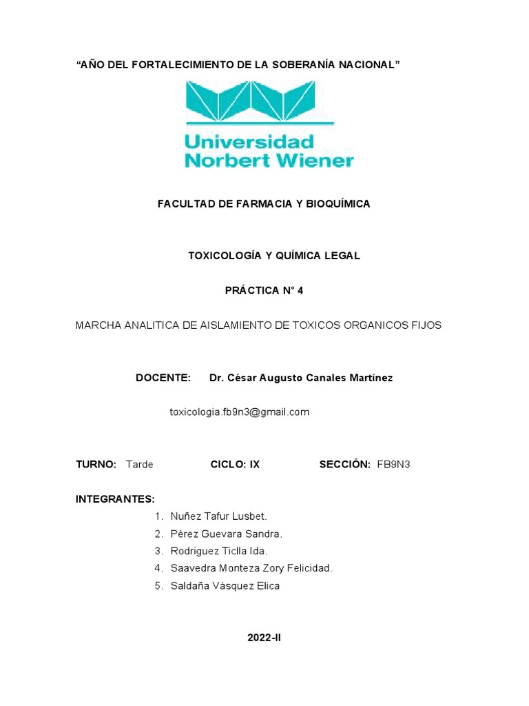 Marcha Analitica Pract 4 (1) XX | PDF | Cadmio | Pesticida