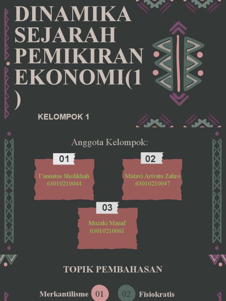 Kel 1 PPT Dinamika Sejarah Pemikiran Ekonomi | PDF