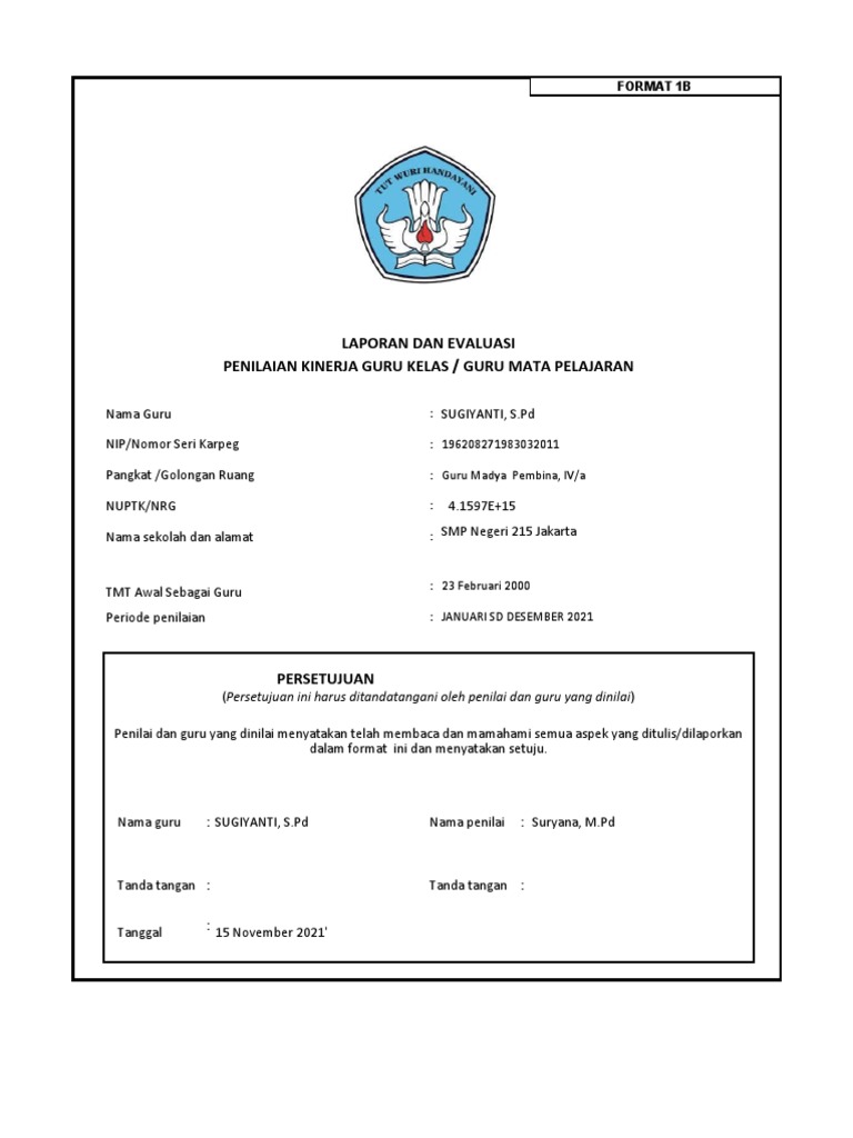 Format PKG Guru Sugiyanti | PDF