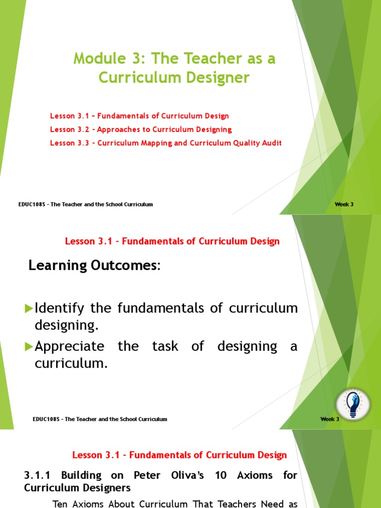 Module 3-The Teacher As A Curriculum Designer | PDF | Curriculum ...