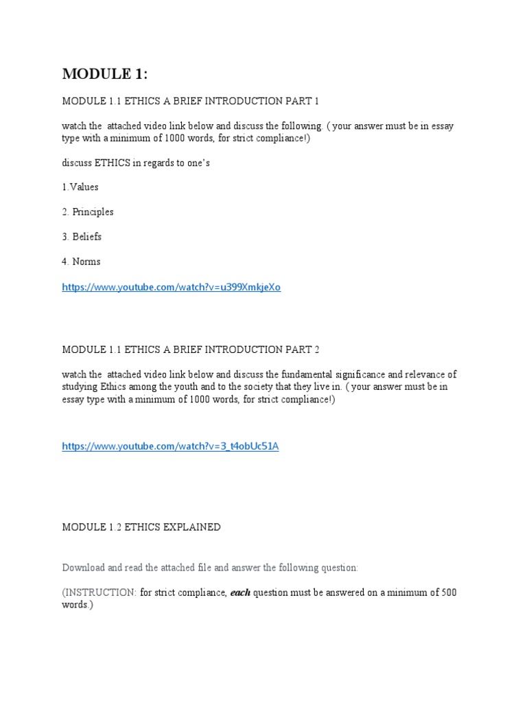 Ethics Modular Activity 1 | PDF | Conscience | Good And Evil
