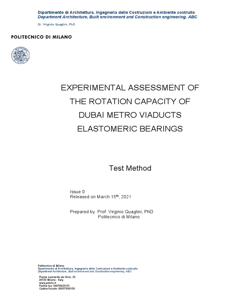 Assessment of Rotational Capacity Test Procedure FINAL | PDF | Bearing ...