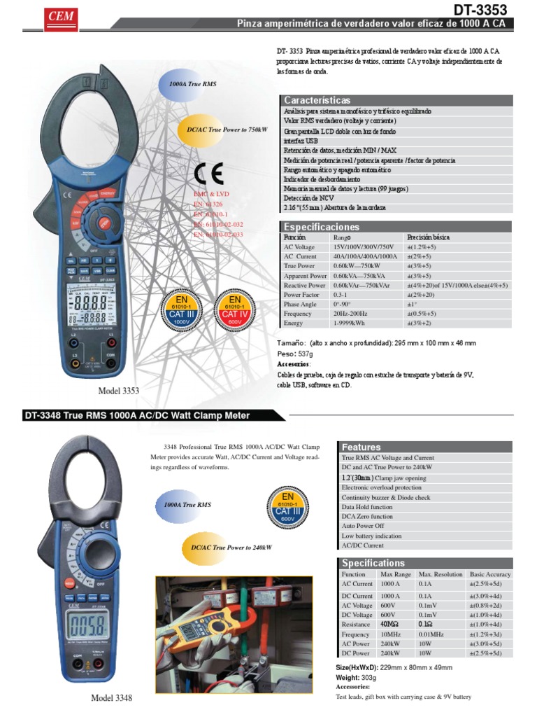 DT - 3353 Manual en Castellano | PDF | Electricidad | Alimentación de CA