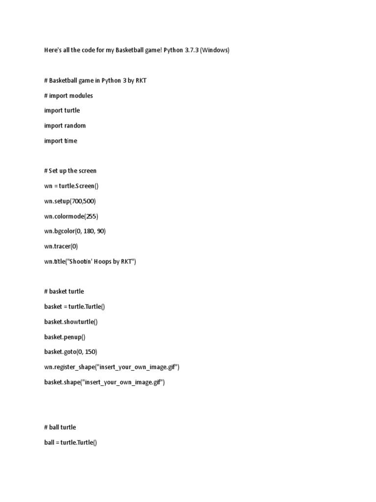 Basketball Code1 | PDF