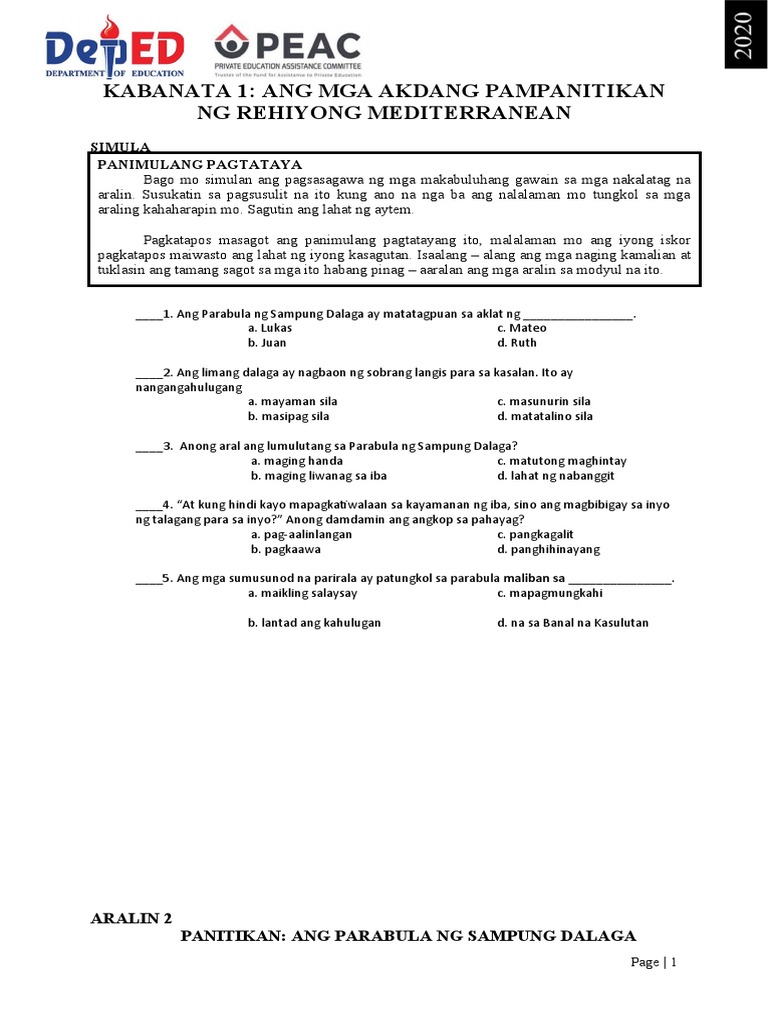 ARALIN 2 Final | PDF