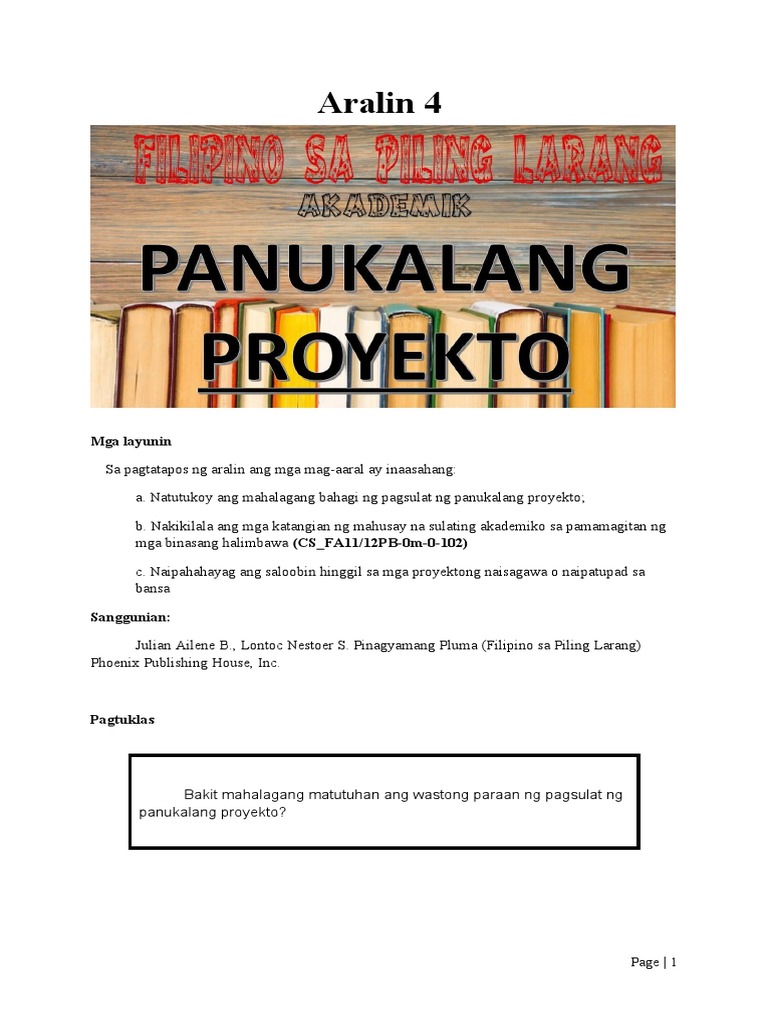 Panukalang Proyekto | PDF