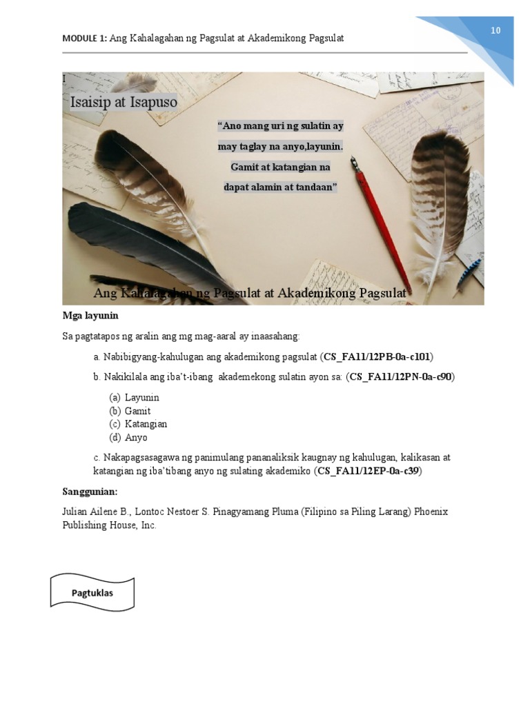 MODULE 1 Akademikong Pagsulat | PDF