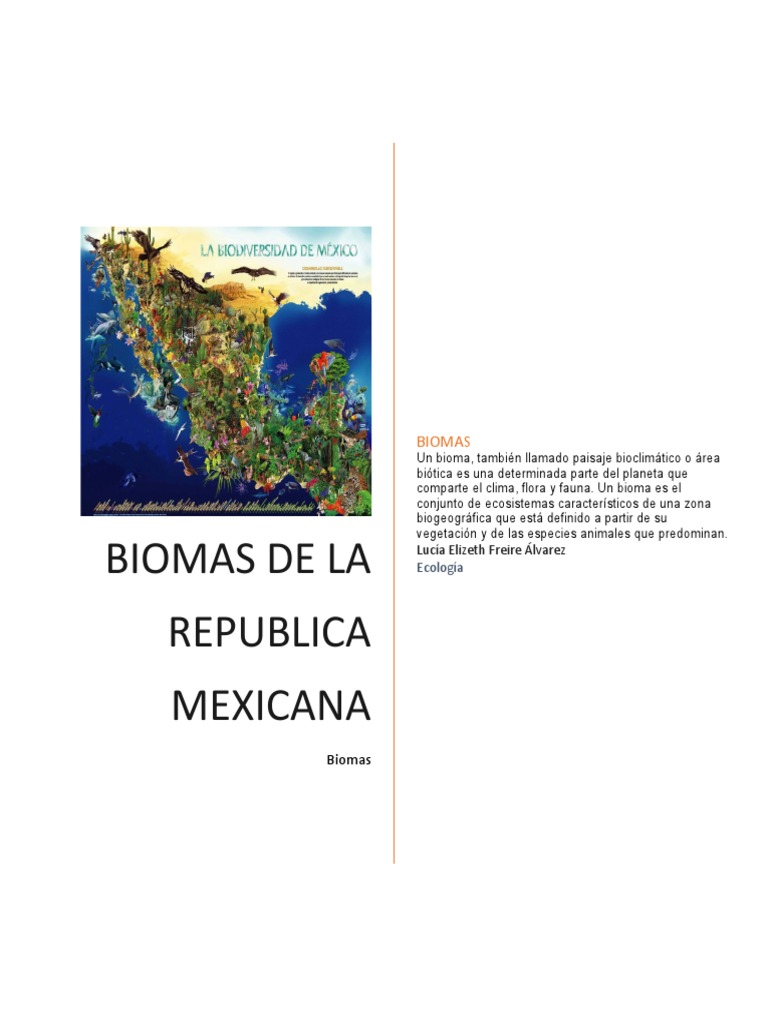 Biomas de México: Tipos y Distribución | PDF | Ecosistema | Ecología