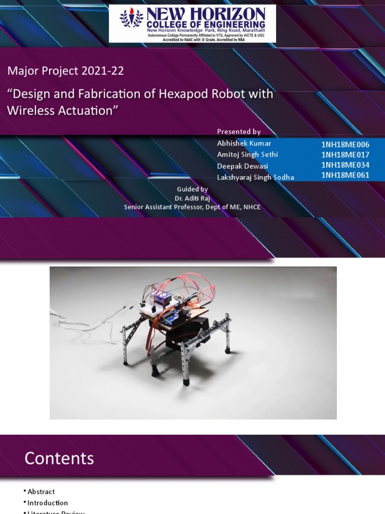 Design and Fabrication of Hexapod Robot With Wireless Actuation | PDF ...