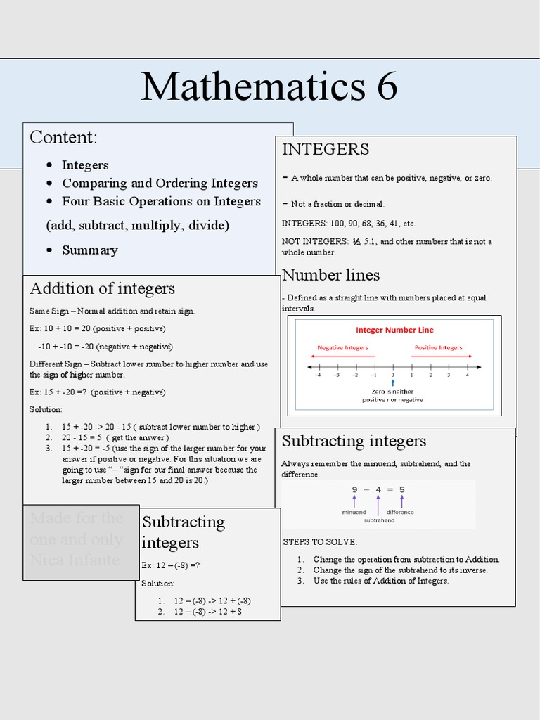 Math Notes | PDF | Subtraction | Mathematical Objects