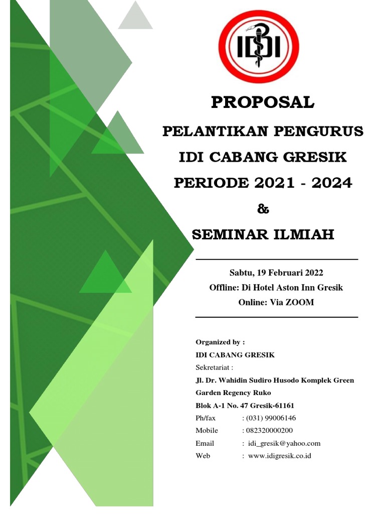 Proposal Pelantikan & Seminar Idi Cab. Gresik Periode 2021-2024 Final | PDF | Pengembangan Diri ...