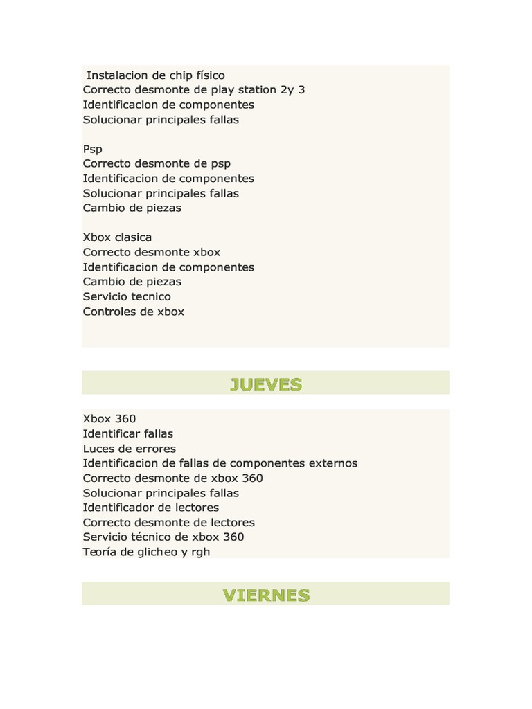 Qdoc - Tips - Curso de Reparacion de Videojuegos | PDF | Juegos de consolas | Xbox