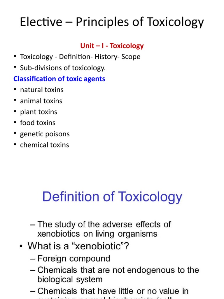 Elective Course | PDF | Poison | Toxicology